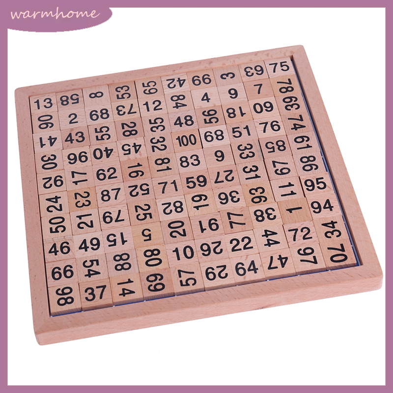 Wooden Montessori Hundred Board Math 1 to 100 Consecutive Numbers ...