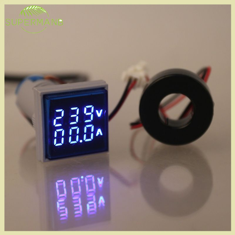 Square LED Digital Dual Display Voltmeter & Ammeter Voltage Gauge Current Meter | Shopee Philippines