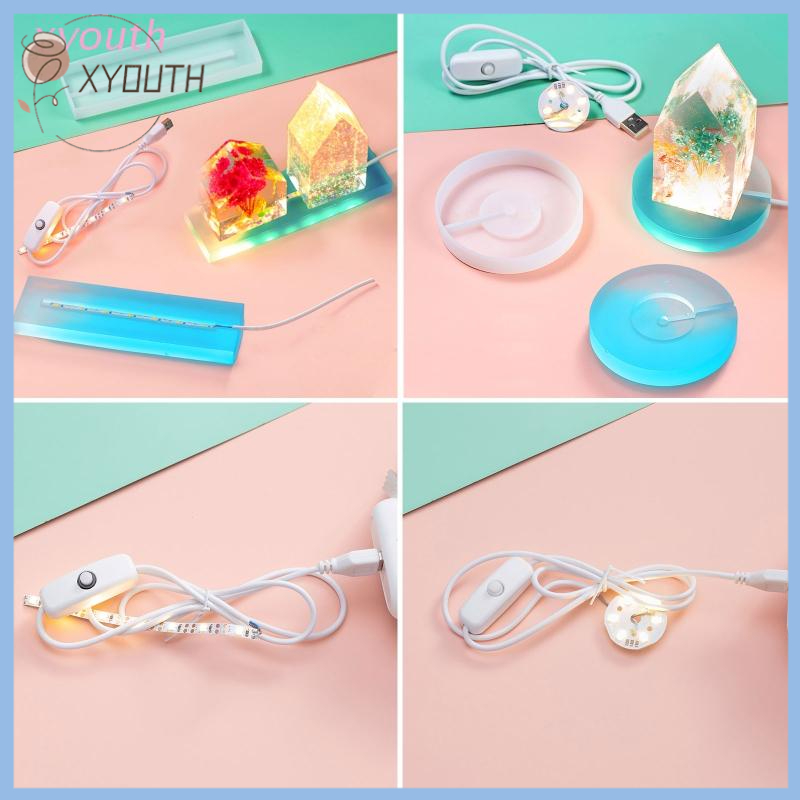 XY Silicone Mold with LED Light Set for Resin Crafts DIY LED Lights ...