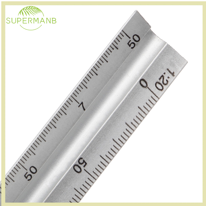 30cm 12" Aluminum Carpenter Triangle Ruler Metric Scale Ruler Architect ...