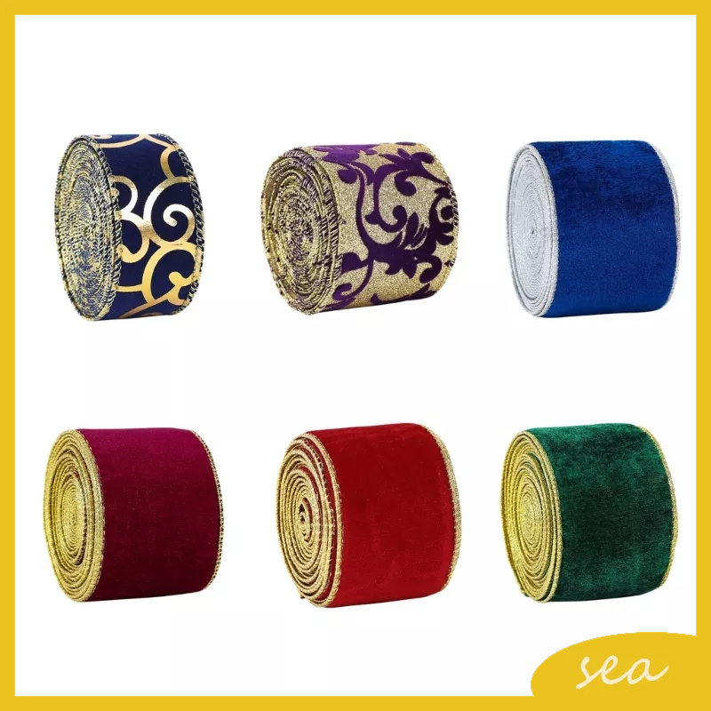 SC Christmas Irish Velvet Ribbon 1 Roll Cloth DIY Bowknot Ornament Gift ...
