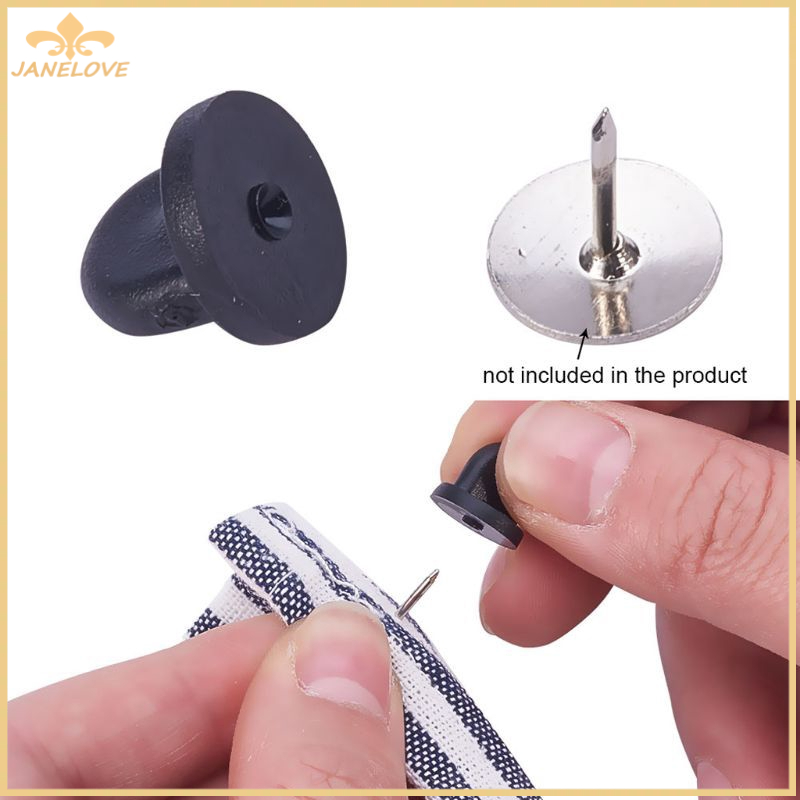 J 100Pcs PVC Rubber Pin Backs Comfort Fit Tie Tack Lapel Pin Backing ...