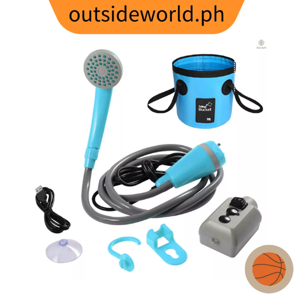 Portable Camping Shower with 20L Collapsible Water Bucket Outdoor ...