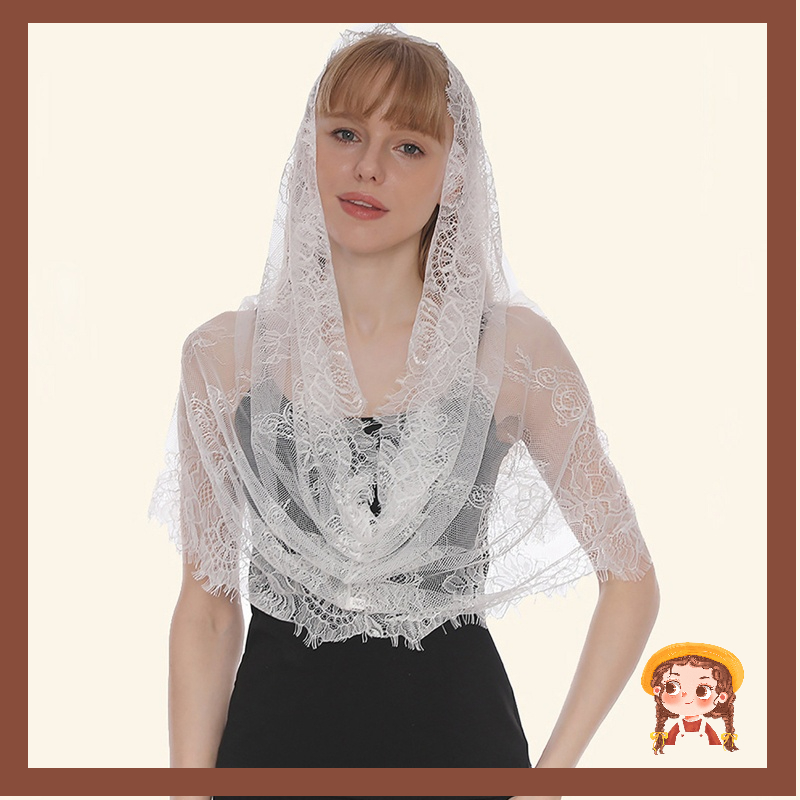 br Lace Head Scarf For Church Mantilla Lace Scarf Chapel Veil Catholic ...