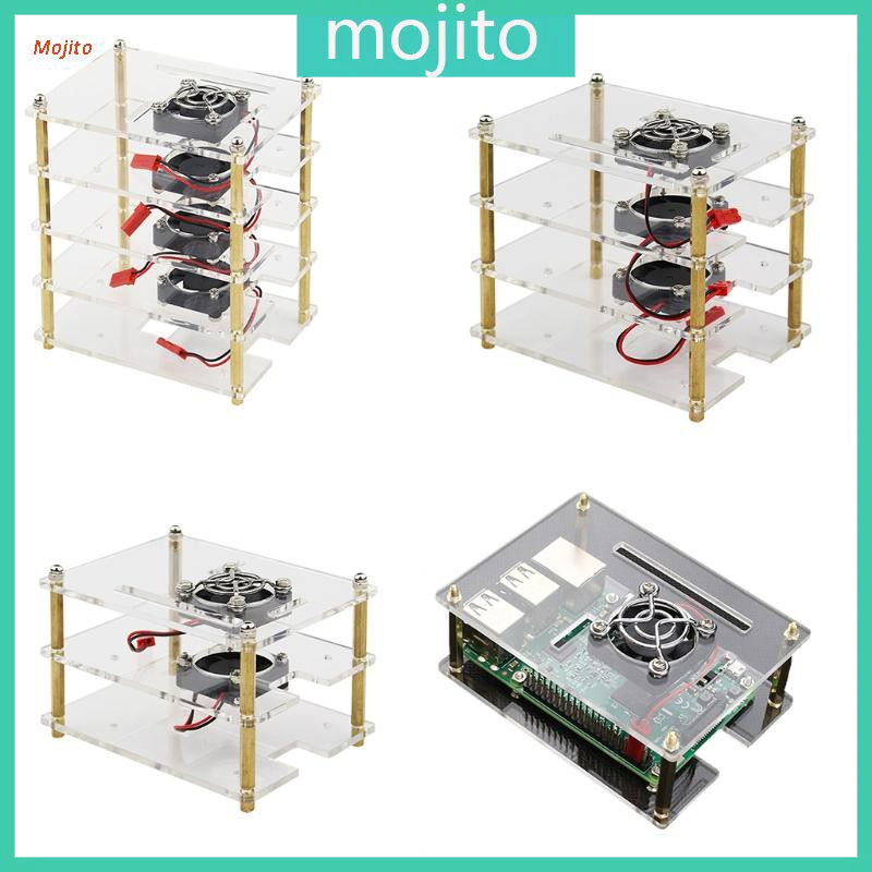 Mojito Raspberry Pi ultilayer Shell Kit + Fan + Mesh Cover DIY Raspberry Pi 4/3B +/3 | Shopee ...