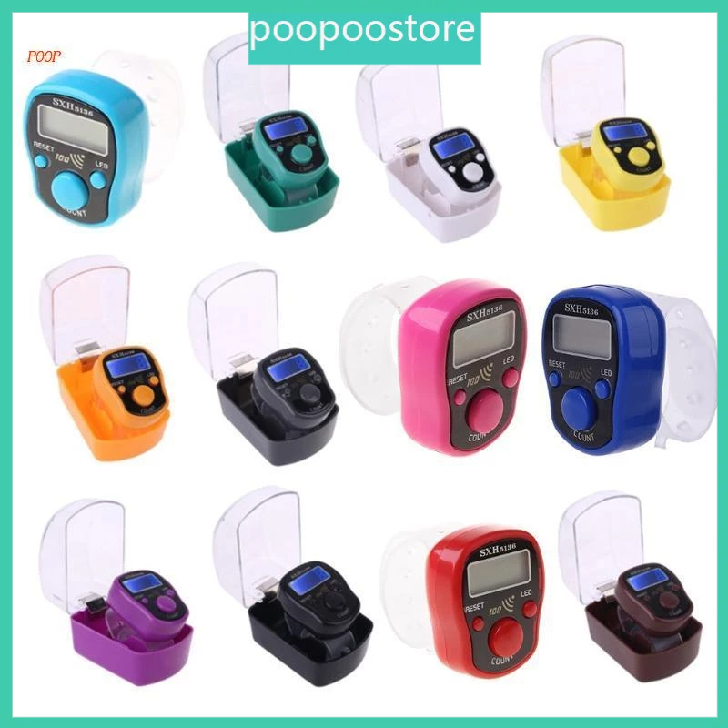 POOP LED Finger Tally Counter Digital Electronic Tasbeeh Counters Lap ...