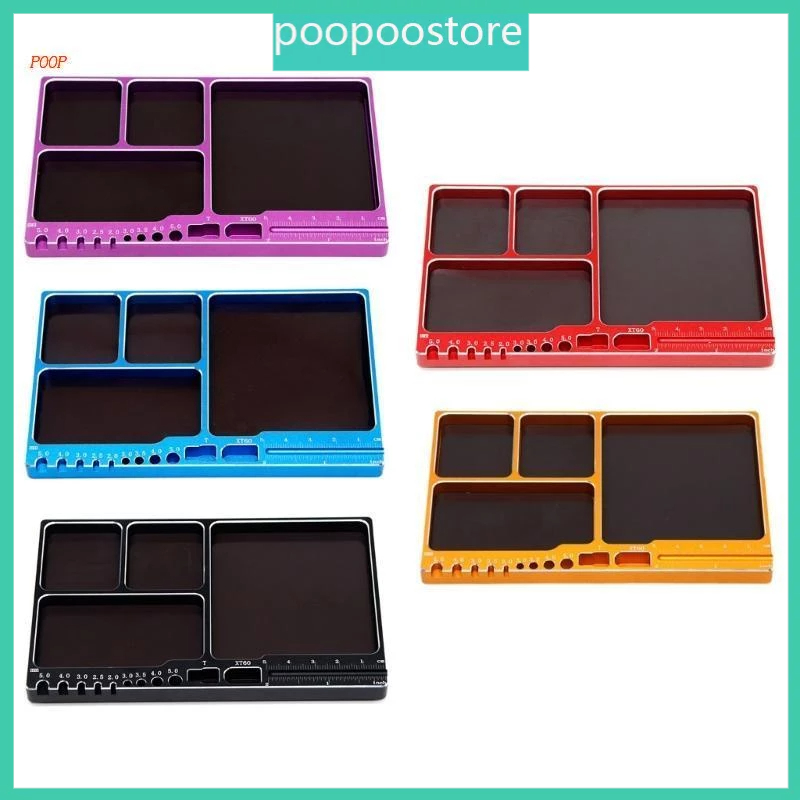 POOP Aluminum Alloy Screw Tray Tool Storage Plate Square Maintenance ...
