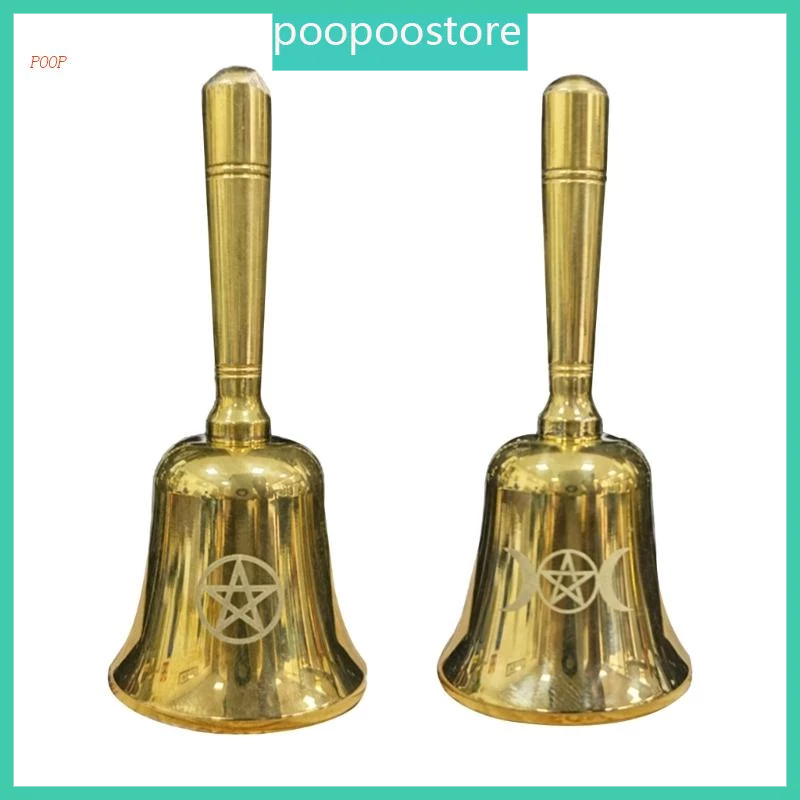 POOP Altar Bell Triple Moon Wicca Ceremony Hand Bell Three-phase Moon ...