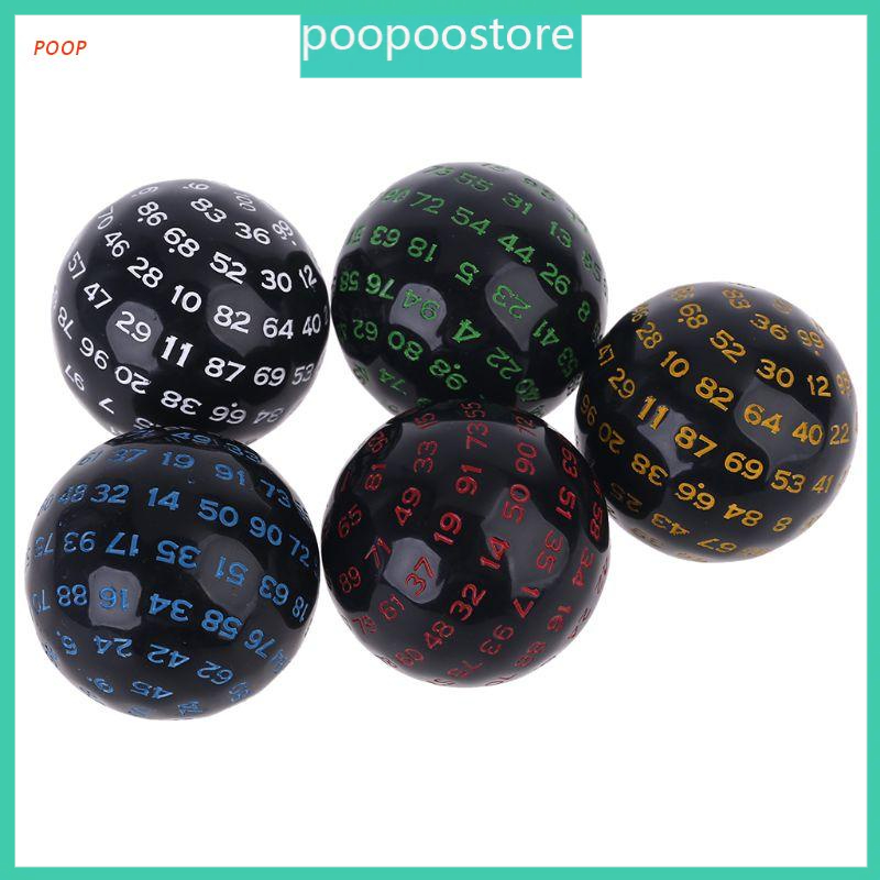 POOP 100 Sides Polyhedral Dice D100 Multi Sided Acrylic Dices for Table ...