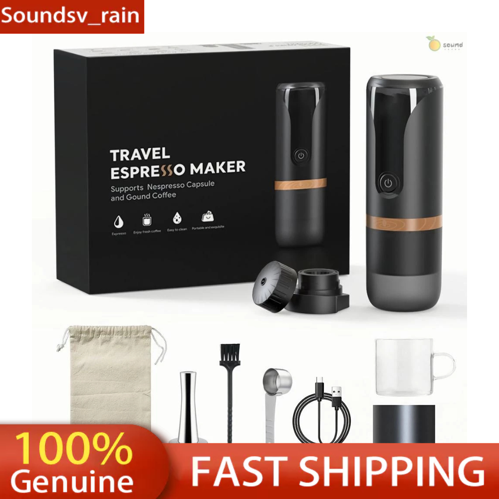 Portable Espresso Machine 9 Bar Pressure Rechargeable 2 in 1 Small ...