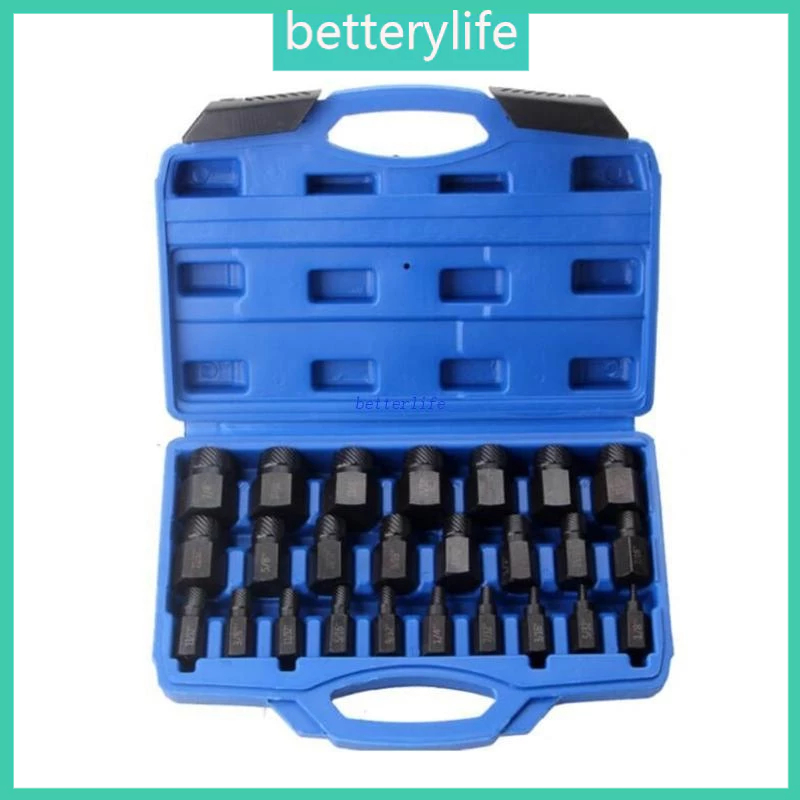 BTF 25Pieces Damaged Screw Extractor Remover Set Hex Shank Broken Bolt ...