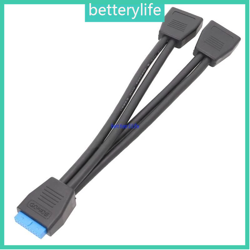 BTF USB 3.0 Header Extension Cable, 19/20 Pin 1 to 2 Y Splitter ...