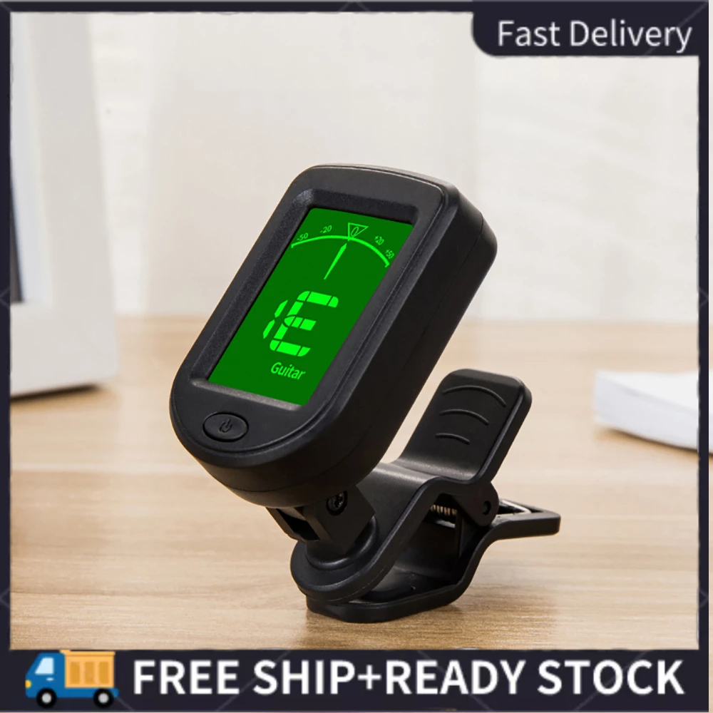 T-02 Guitar Tuner Clip-on Chromatic Digital Tuner LCD Display Mini Size ...