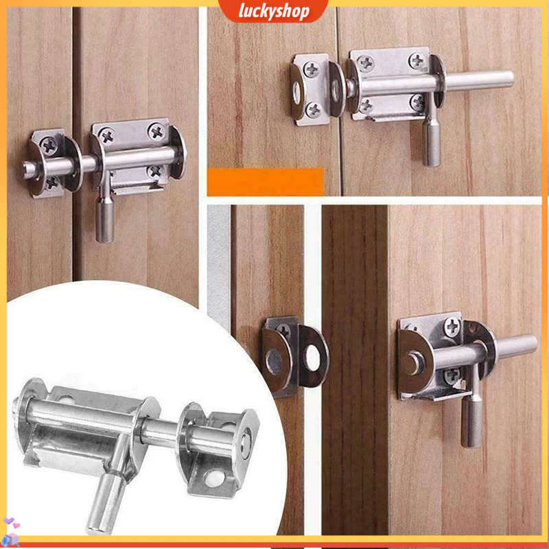 [LUSH] Stainless steel door latch Silver sliding lock barrel Small ...