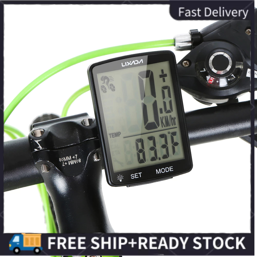 【LOCAL】LIXADA Wireless Bike Computer Multi Functional LCD Screen ...