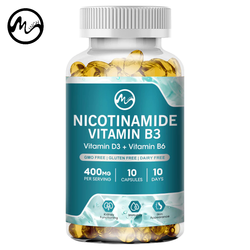 Minch Nicotinamide Capsules with Vitamin B3 Promotes 400g Healthy Skin ...
