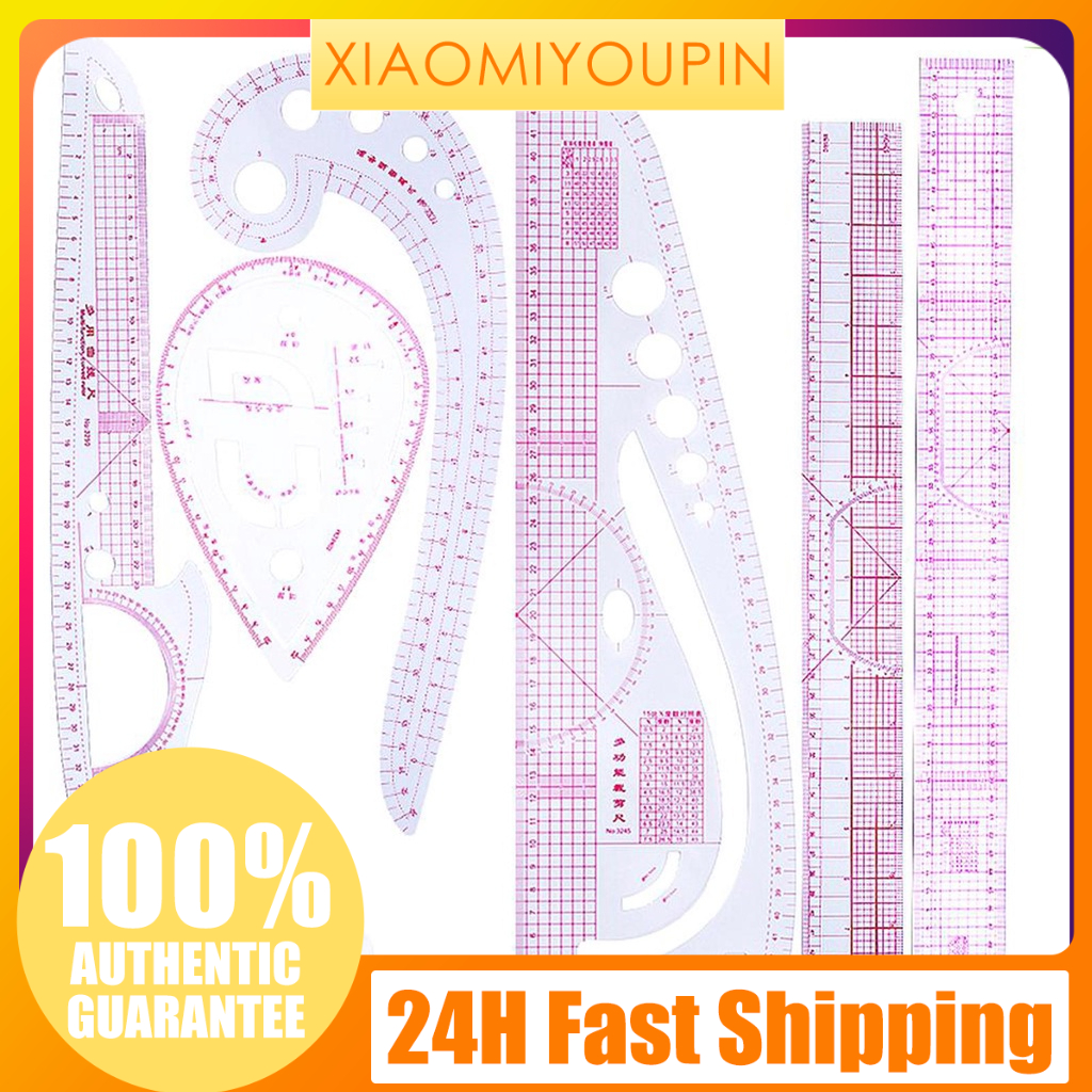 6PCS French Metric Ruler Clothing Fashion Ruler Curve Shaped Grading ...