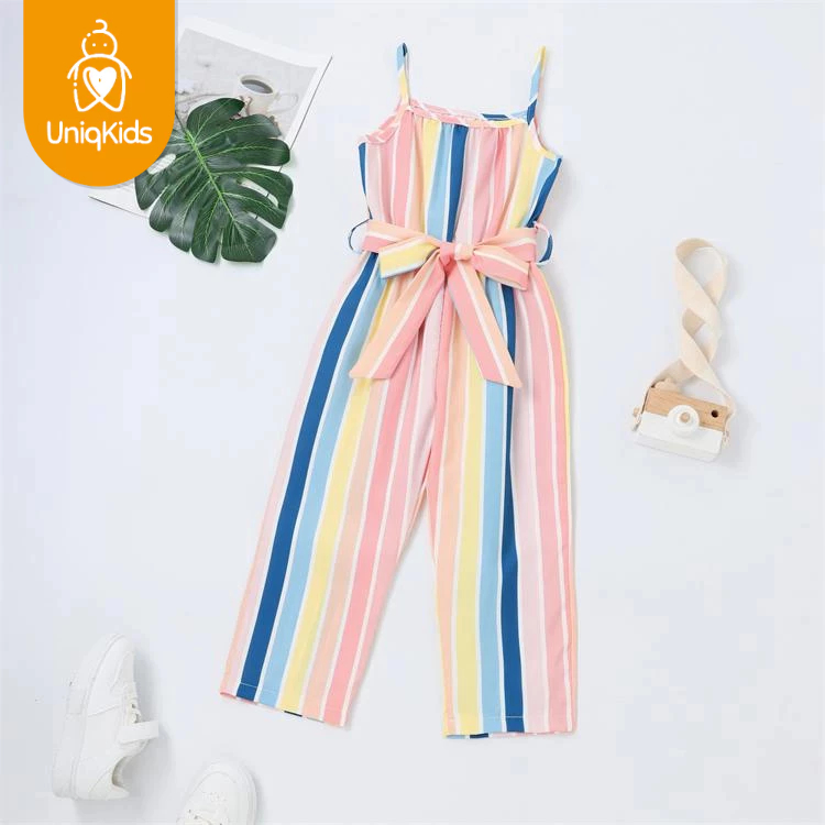 Uniqkids Fashionable Little Girl Jumpsuit, Spaghetti Square Neck ...