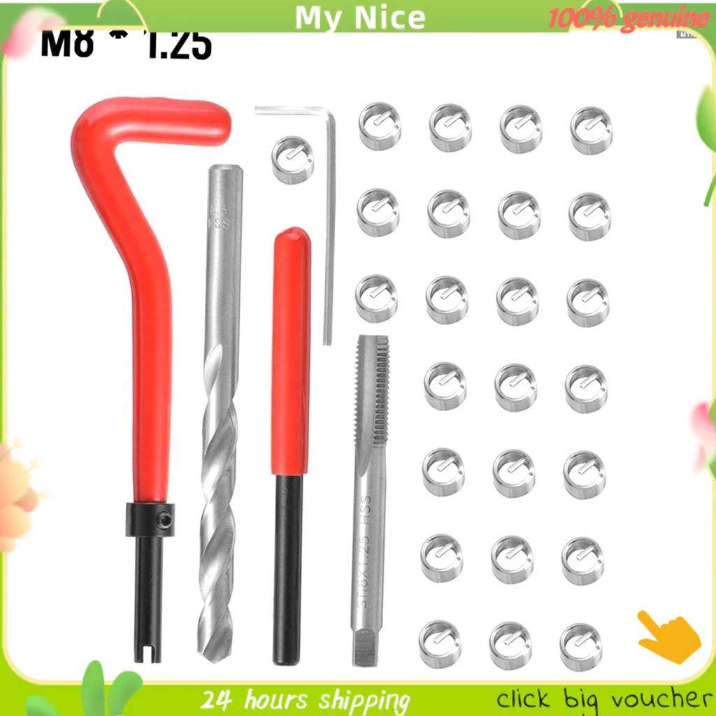 Mynice 30Pcs Metric Thread Repair Insert Kit M5 M6 M8 M10 M12 M14 ...