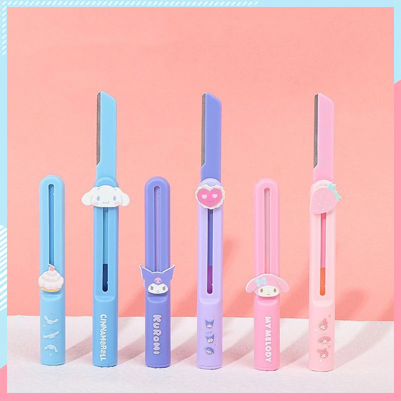 Sanrio MINISO Eyebrow Knife Kuromi Cinnamoroll Retractable Eyebrow ...