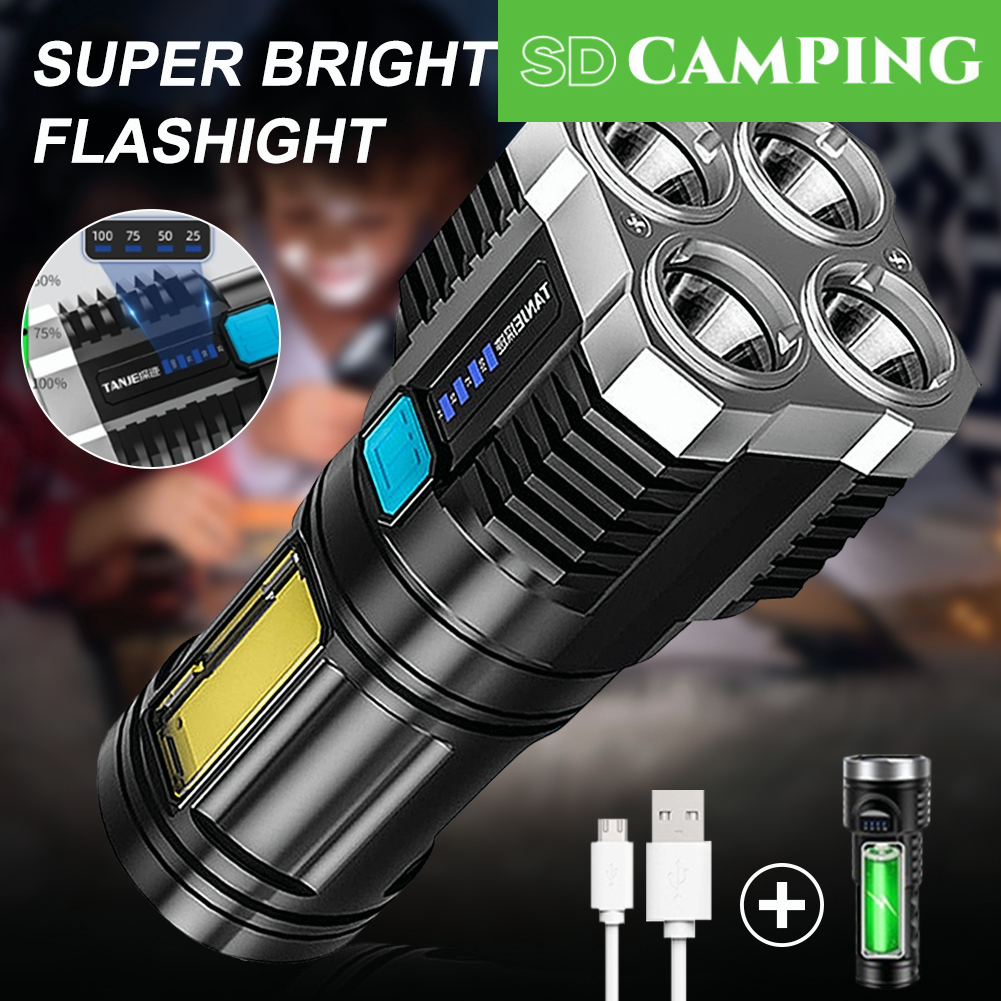 Powerful Outdoor LED Portable Flashlight Strong Light High Power Zoom ...