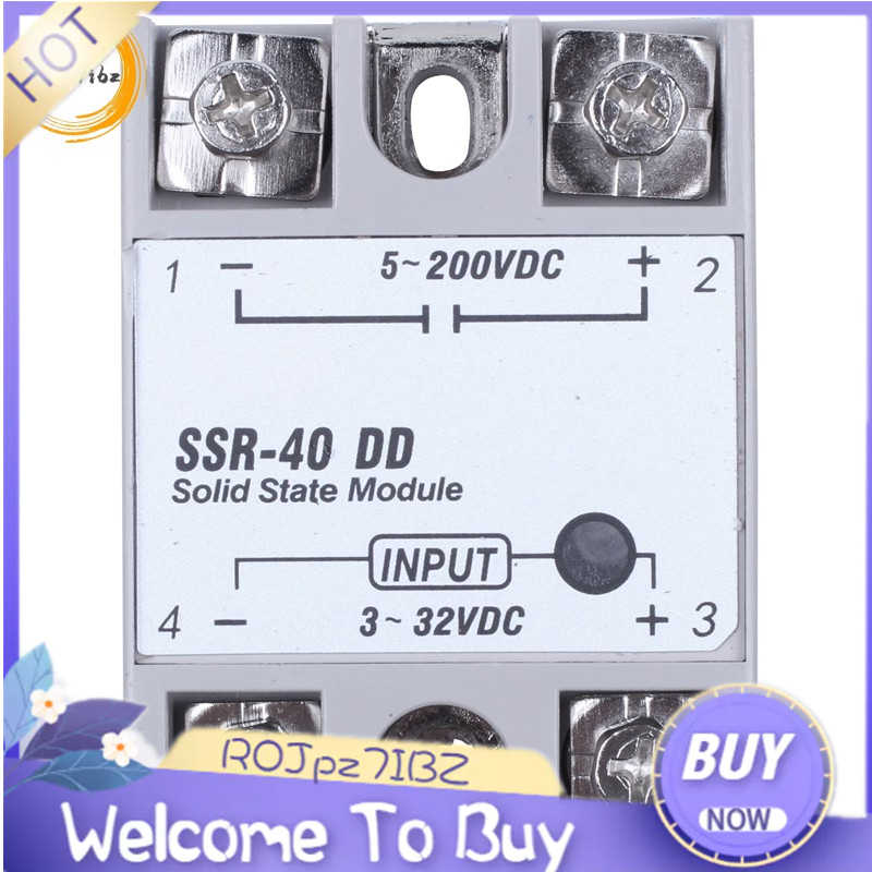 Single Phase Solid State Relay DC-DC SSR-40DD 40A DC3-32V DC5-60V White ...
