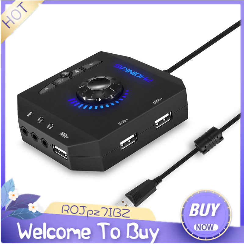 Phoinikas T10 Multi-Switch Usb Hub Audio Adapter External Stereo Card ...