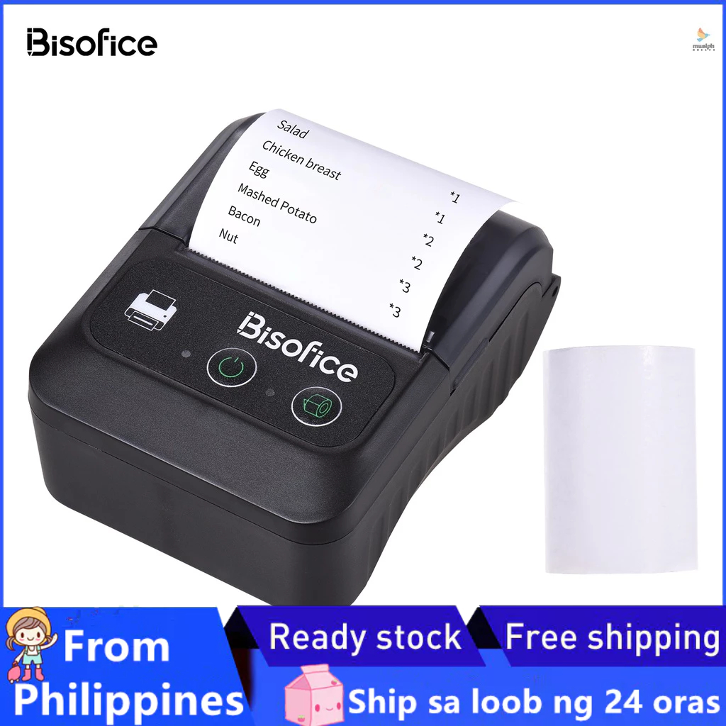 Bisofice Portable Wireless BT 58mm 2 Inch Thermal Receipt Printer Mini USB Bill POS Mobile ...