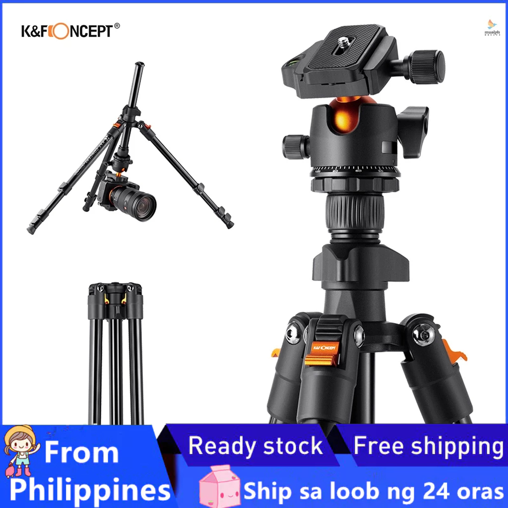 K&F CONCEPT Portable Camera Tripod Stand Aluminum Alloy 160cm/62.99 Max ...