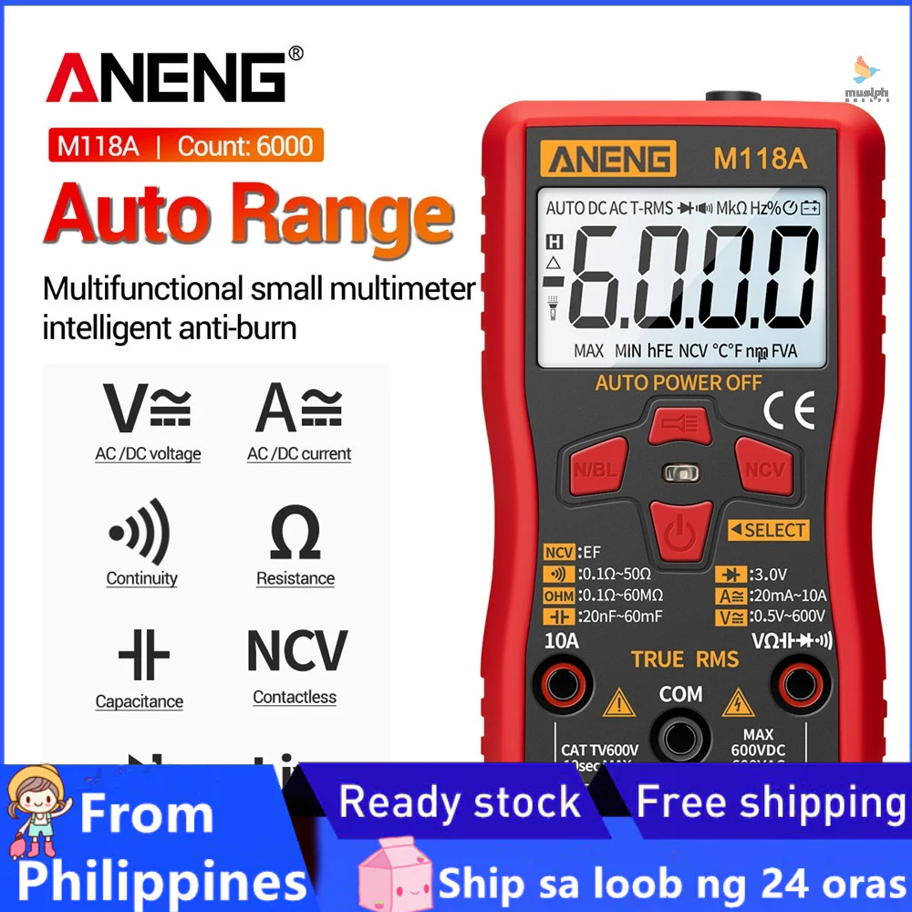 ANENG M118A Auto Ranging Digital Multimeter High-Accuracy TRMS 6000 ...