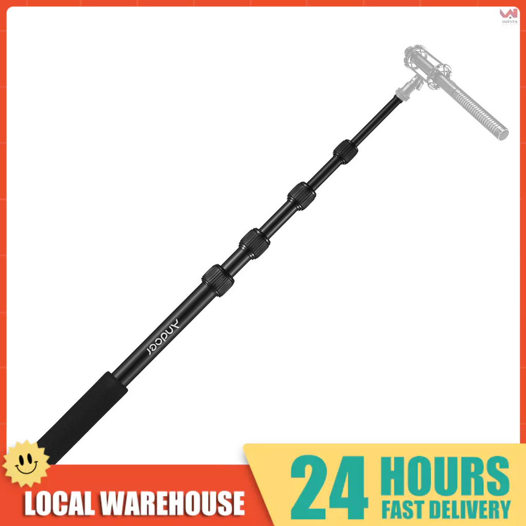 OS Andoer Handheld Microphone Boom Arm 5-Section Extendable Mic Arm ...