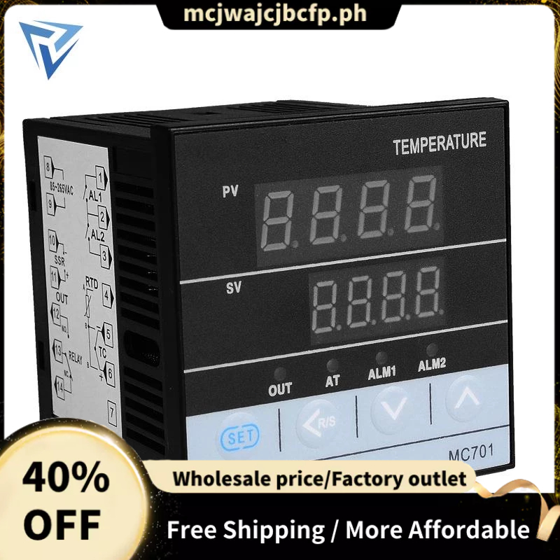 SINOTIMER MC701 Digital PID Temperature Controller Waterproof K Type PT100 Sensor Input Relay ...