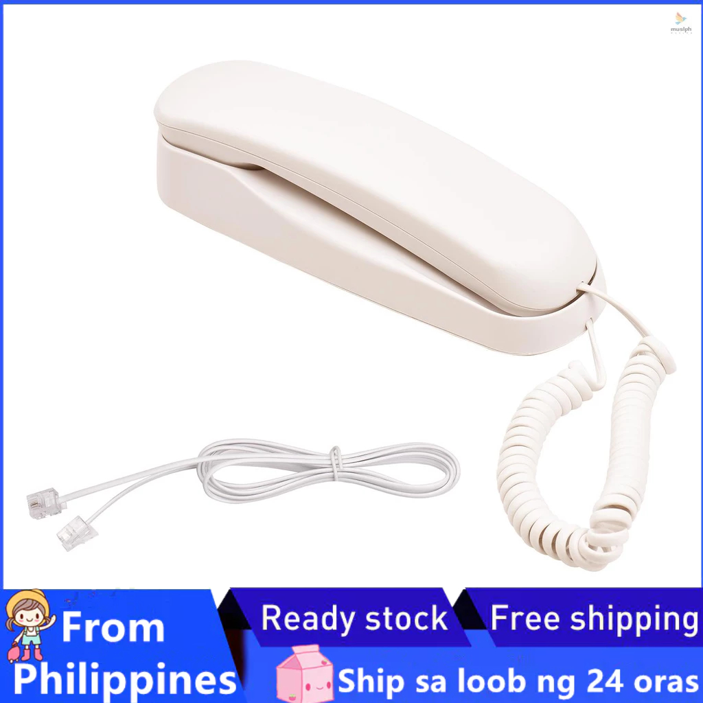 Mini Desktop Corded Landline Phone Fixed Telephone Wall Mountable Supports Mute/ Pause/ Redial ...
