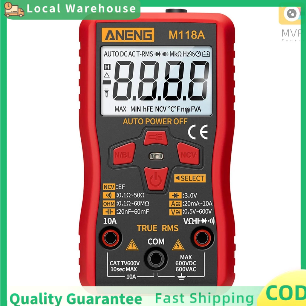 ANENG M118A Auto Ranging Digital Multimeter High-Accuracy TRMS 6000 ...