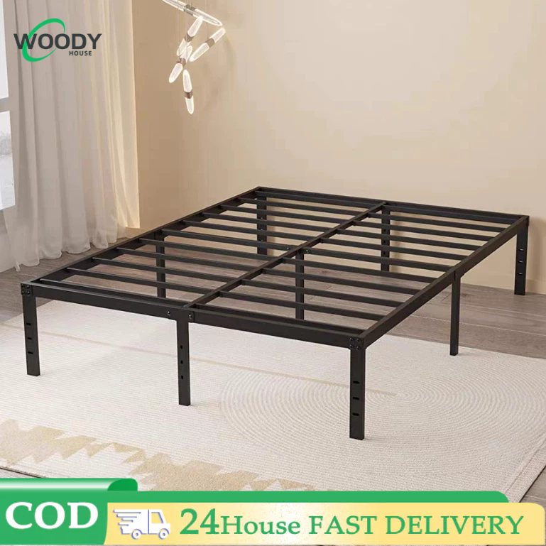 Iron bed metal bed frame Bed Frame Black/White Double Bed Frame ...