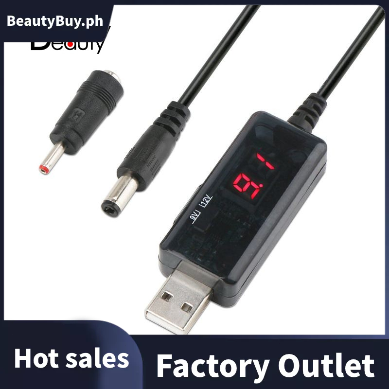 USB Boost Cable 5V Step Up to 9V 12V Adjustable Voltage Converter ...