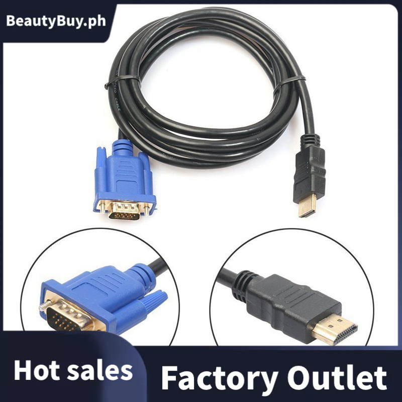HDTV HDMI Gold Male To VGA HD-15 Male 15Pin Adapter Cable 6FT 1.8M ...