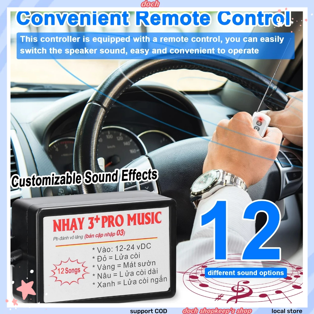 Car Horn Controller Electric Horn Speaker Sound Control Unit with 8 ...