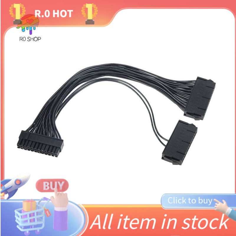 Power Supply Splitter, Dual PSU Cable Adapter 24 Pin 20+4 Pin ATX ...