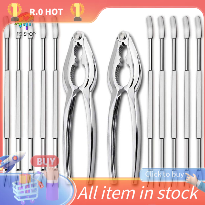 Seafood Tool Kit,Stainless Steel Crab Leg Cracker and Forks Nut Cracker ...