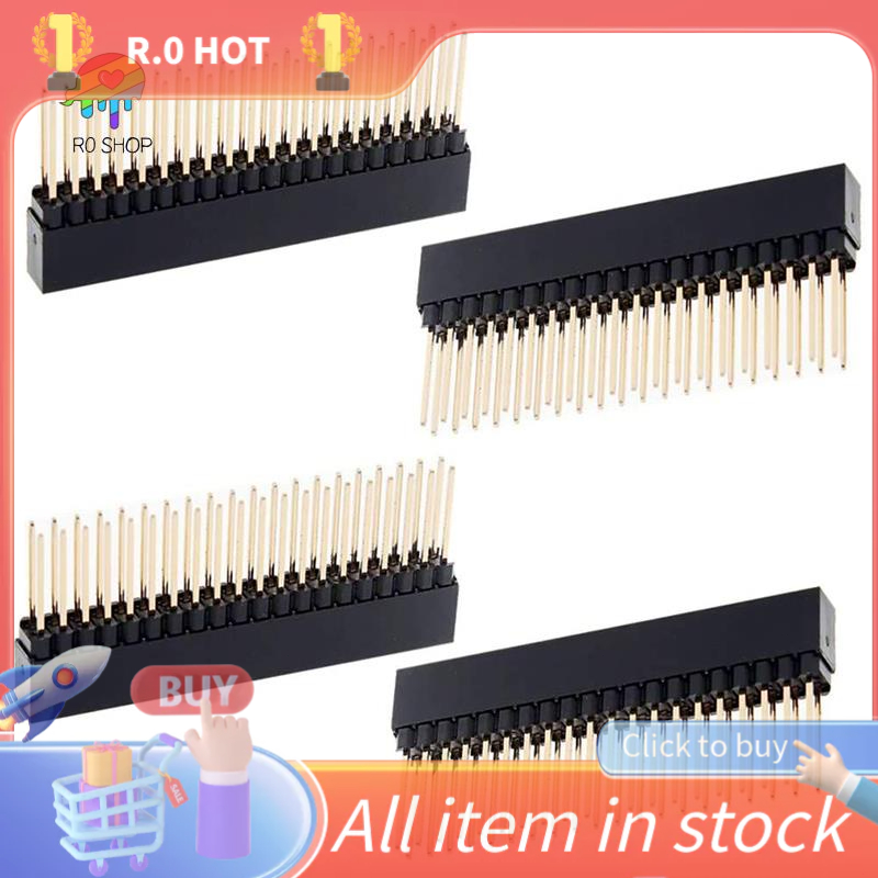 2 x 20(40 Pin) Stacking Header for Raspberry Pi A+/B+/Pi 2/Pi 3 Extra Tall Header (Pack of 4 ...