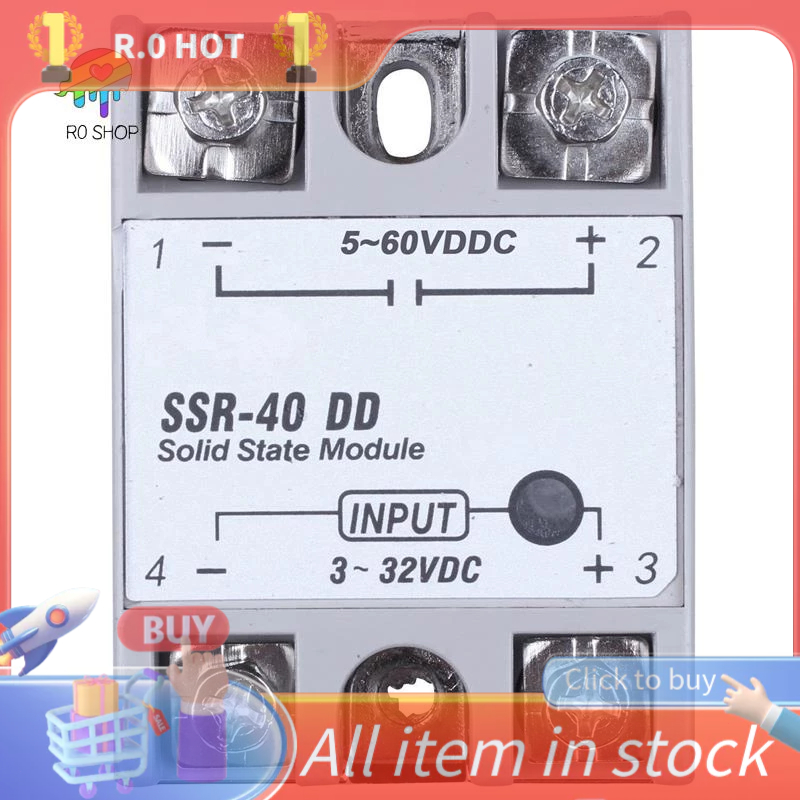 Single Phase Solid State Relay DC-DC SSR-40DD 40A DC3-32V DC5-60V White+Silver | Shopee Philippines