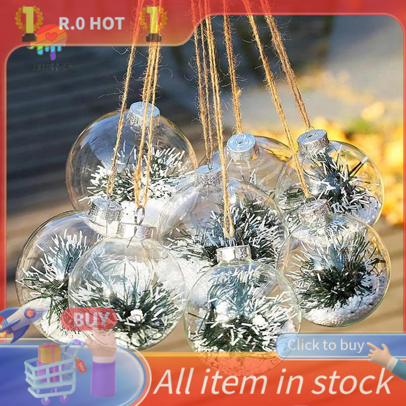 15 PCS Round Clear Christmas Balls Fillable DIY Christmas Tree Balls ...