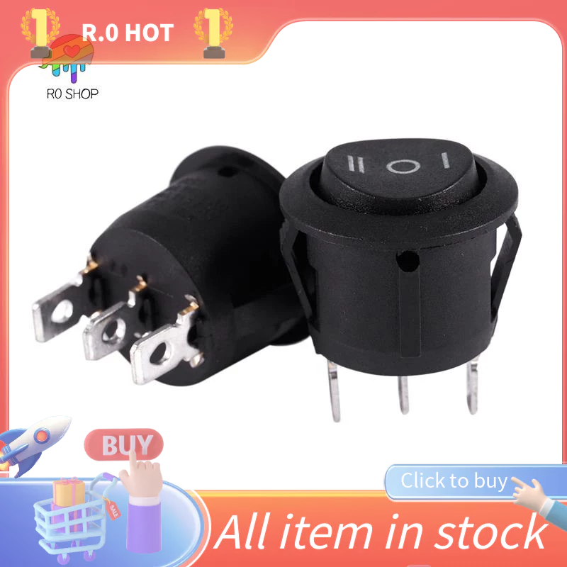 2 x AC 6A/250V 10A/125V 3 Pin SPDT ON/OFF/ON 3 Position Round Boat ...