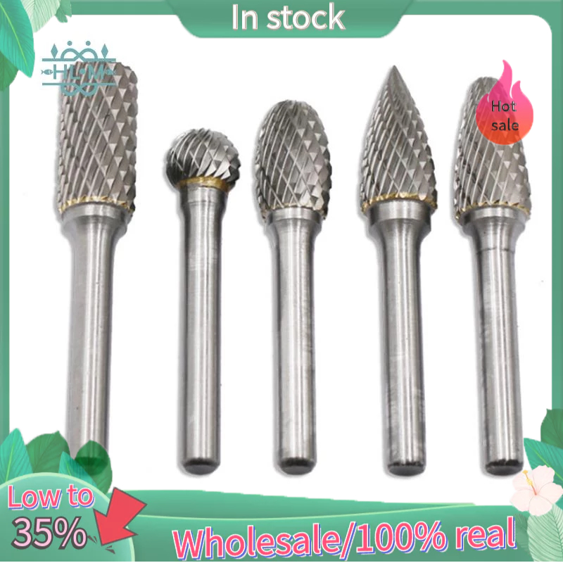 Carbide Rotary Burr Set 12MM Head with Shank Double Cut File for Drill ...