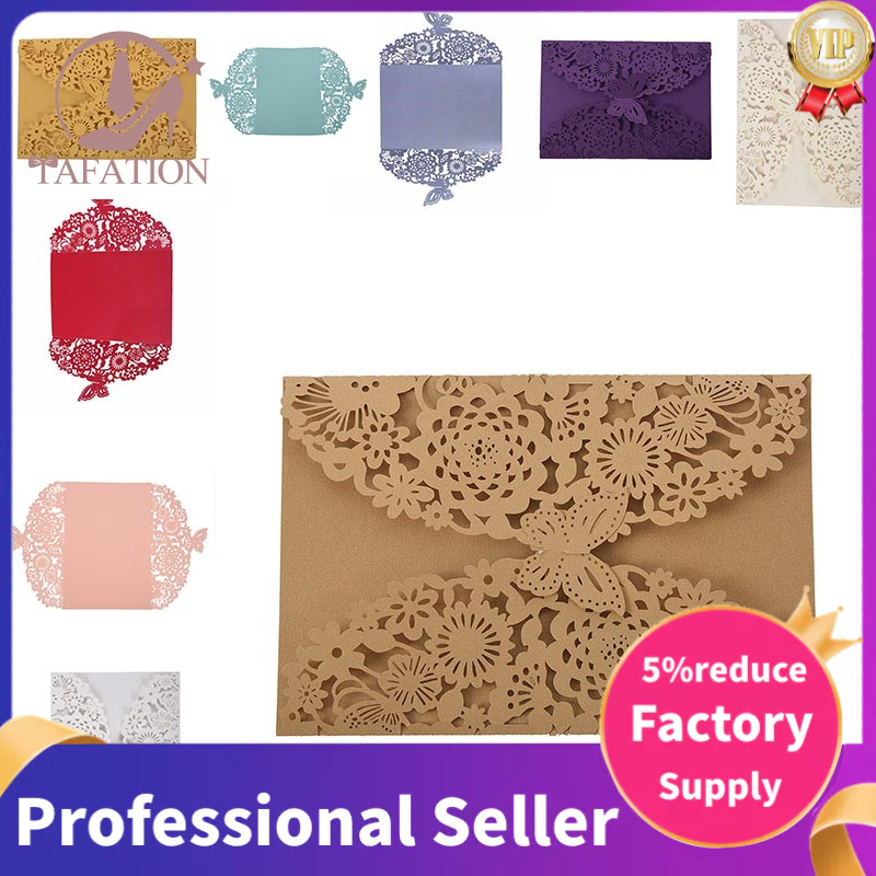 10Pcs/Set Delicate Carved Butterflies Romantic Wedding Party Invitation ...
