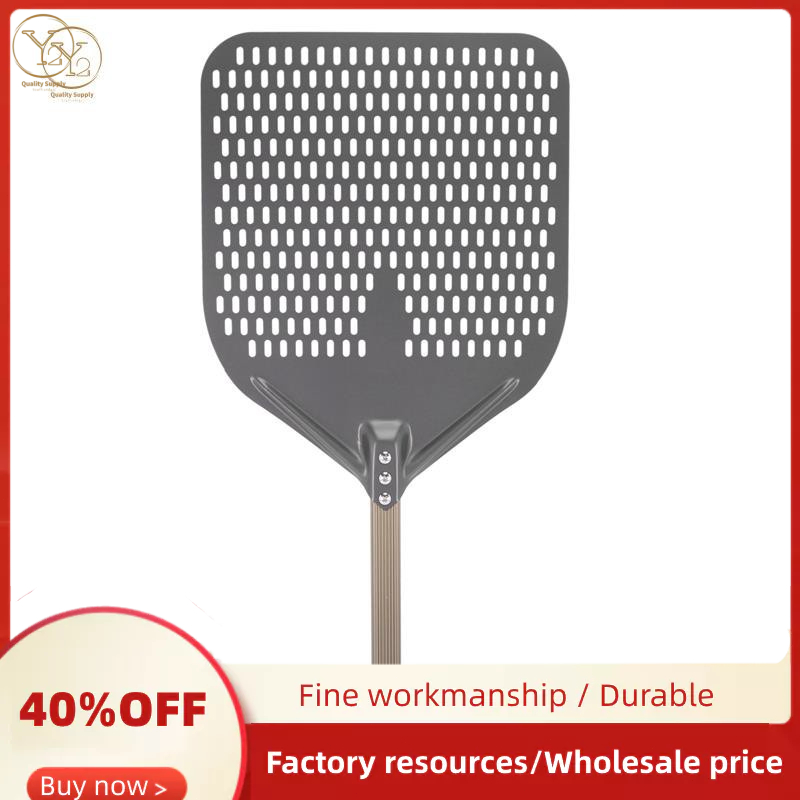 14 Inch Rectangular Pizza Shovel,Perforated Pizza Paddle Aluminum Pizza ...