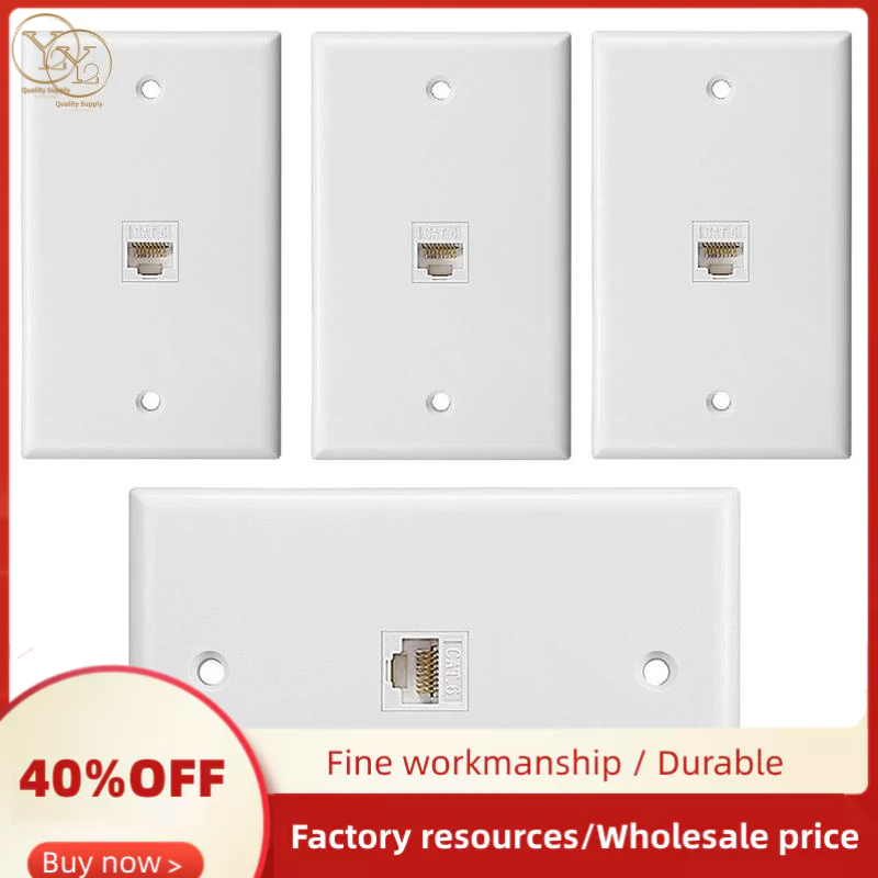 1-Port Ethernet Wall Plate, Keystone Jack Wall Plate with RJ45 Keystone ...