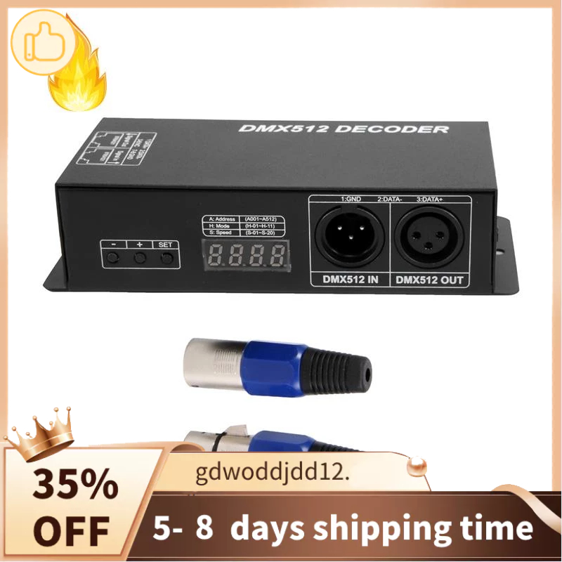 Superior High Power Dmx LED Controller LED DMX 512 Decoder Dimmer Driver DC12V-24V for LED Rgb ...