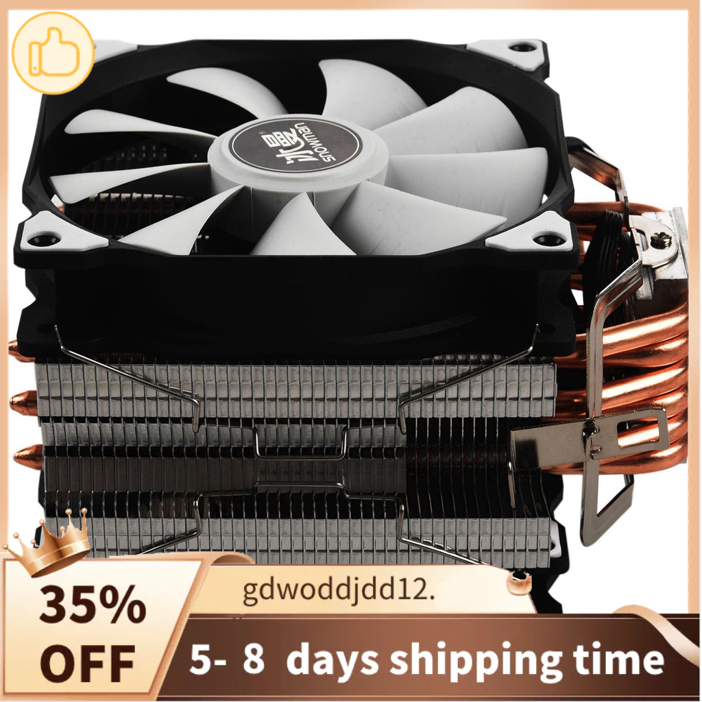 Superior SNOWMAN M-T6 4PIN CPU Cooler Master 6 Heat Double Fans 12cm ...